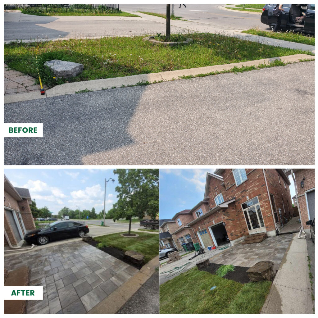Interlocking Driveways and Walkways Before/After - Forever Green